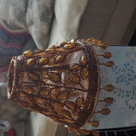 Accents | Vintage Gold Bronze Color Beaded Lamp Shade | Poshmark